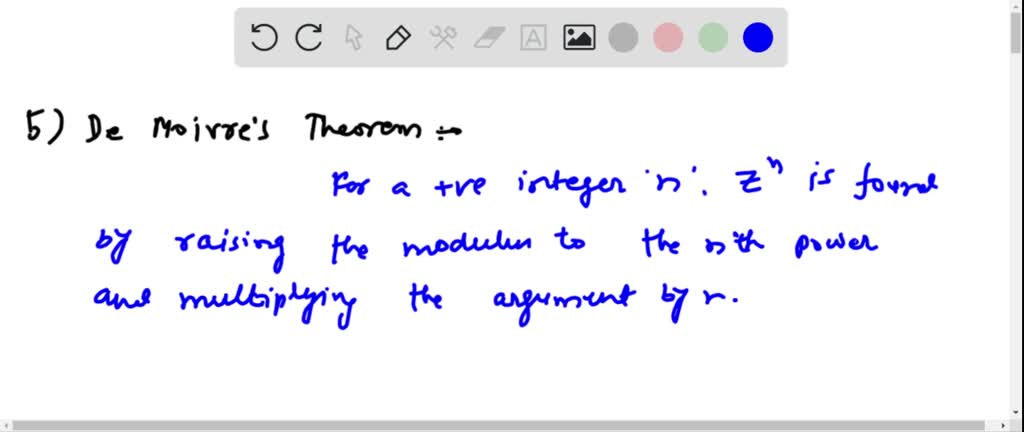 SOLVED:What is De Moivre's Theorem and what is it used for?