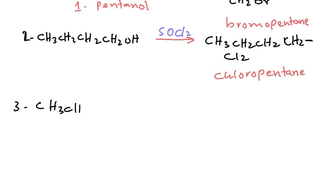SOLVED:What products would you obtain from reaction of 1 -pentanol with ...