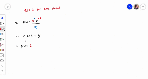 SOLVED:Consider a Poisson distribution with a mean of two occurrences ...