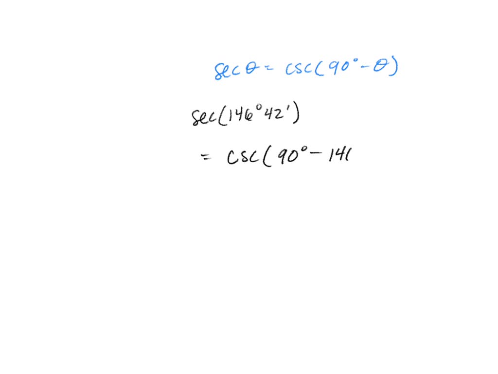 SOLVED: Escriba cada valor de la función en términos de la cofunción de ...