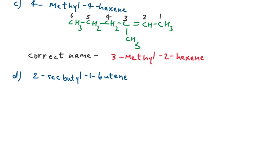 SOLVED:Explain why each name is incorrect and then write a correct name. (a) 2 -Ethyl-1-propene ...