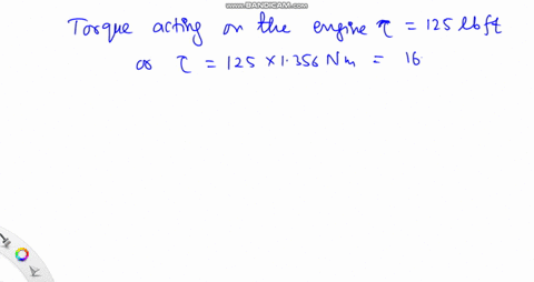 ⏩SOLVED:Given: τ=125 lb ft ω=555 rpm P= | Numerade