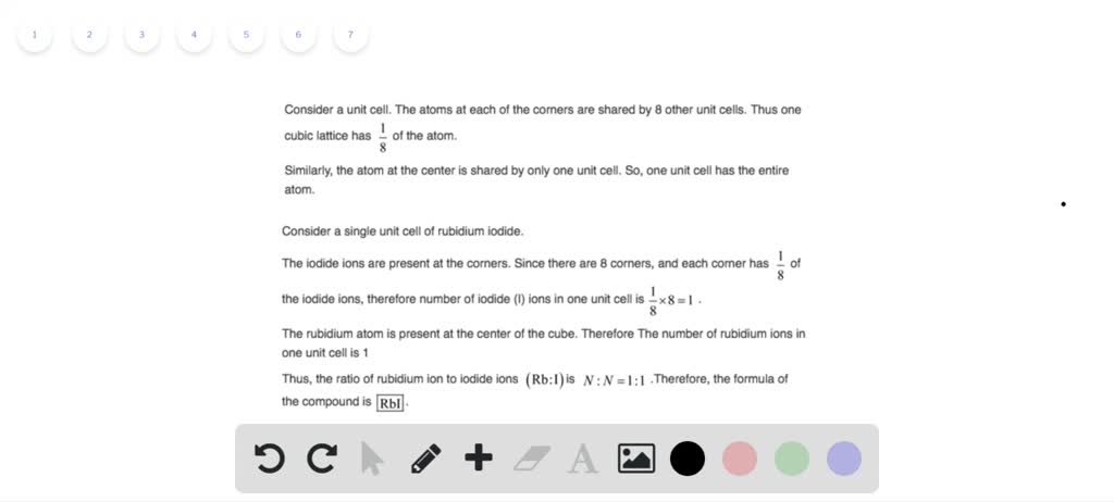 Rubidium iodide crystallizes with a cubic unit cell that contains ...