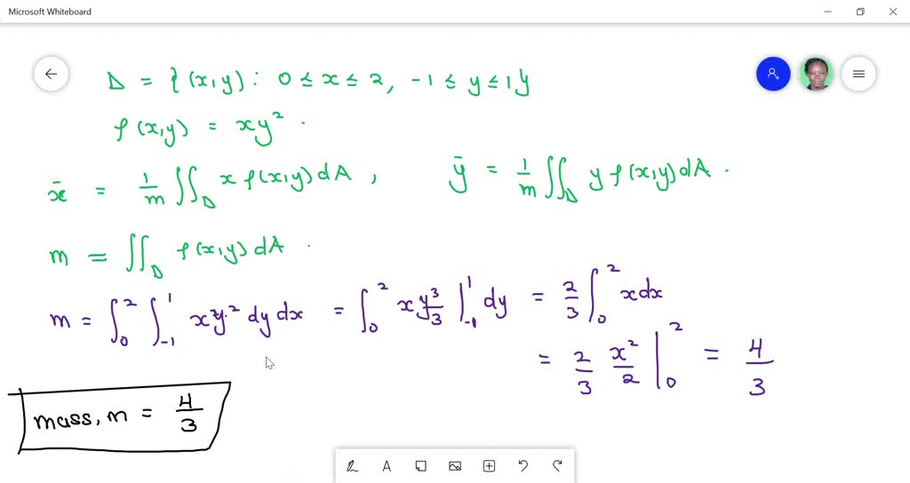 3-10 Encuentre la masa y el centro de masa de la lámina que ocupa la ...