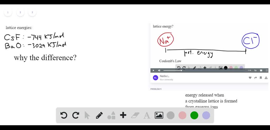 SOLVED:The lattice energy of CsF is -744 kJ / mol, whereas that of BaO ...