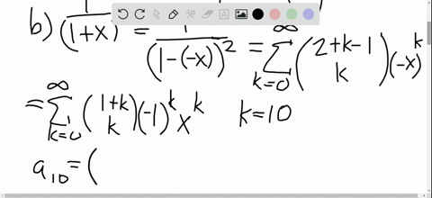 Find the coefficient of x^10 in the power series of each of these ...