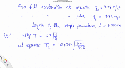 The value of acceleration due to gravity increases as we move from equator to poles. For a given ...