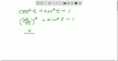 SOLVED:Use the Pythagorean identity to find sin t. cost=2 / √(5) and 3 π/ 2
