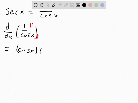SOLVED:Prove that (d)/(d x)(secx)=secx tanx