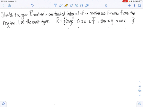 ⏩SOLVED:Sketch each region and write an iterated integral of a… | Numerade