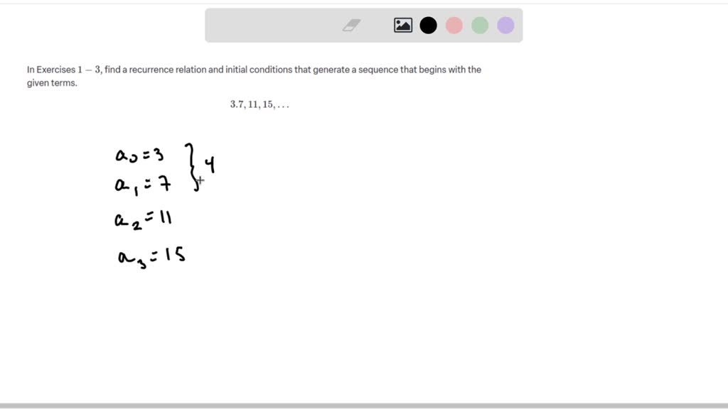 SOLVED:Find a recurrence relation and initial conditions that generate a sequence that begins ...