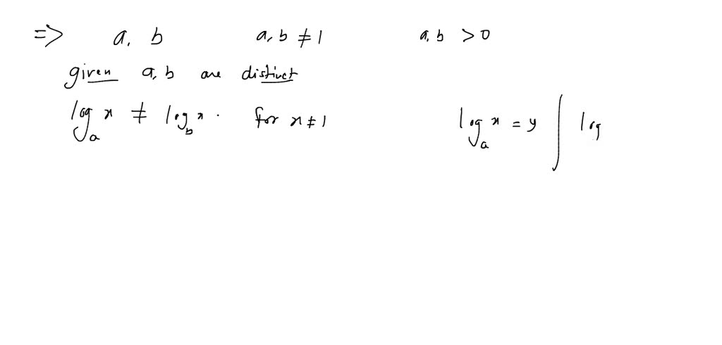⏩SOLVED:Let a and b be distinct positive numbers different from 1 ...
