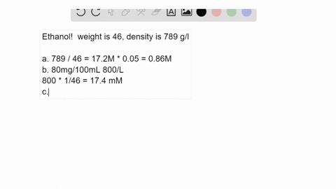 SOLVED:The molecular weight of ethanol (CH3 CH2 OH) is 46 and its ...