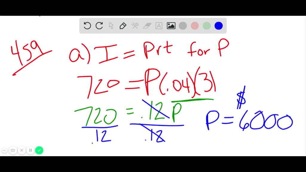 SOLVED:In the following exercises, use the formula I = Prt. Solve for ...