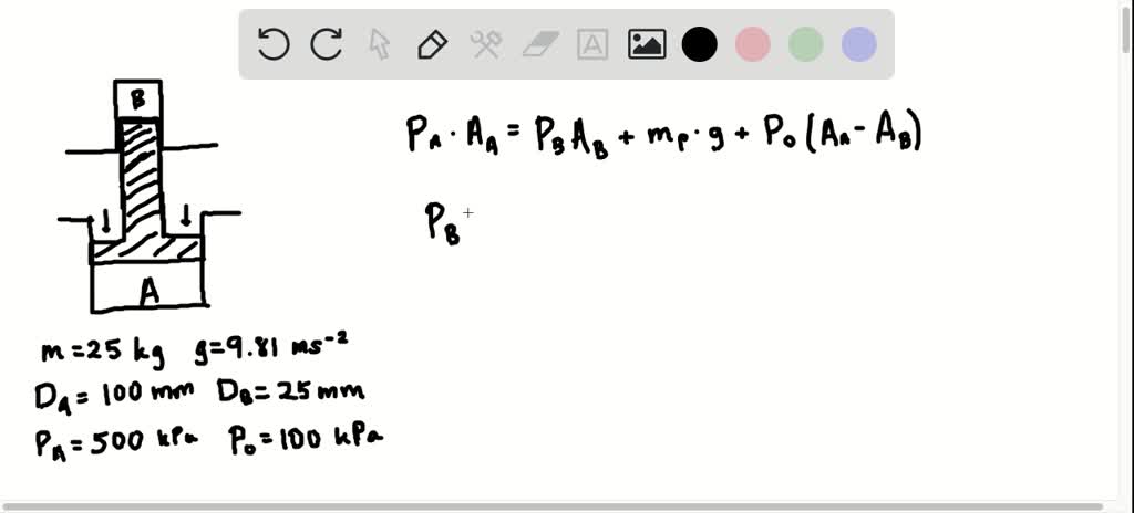 Two cylinders are connected by a piston, as shown in Fig. P2.85 ...