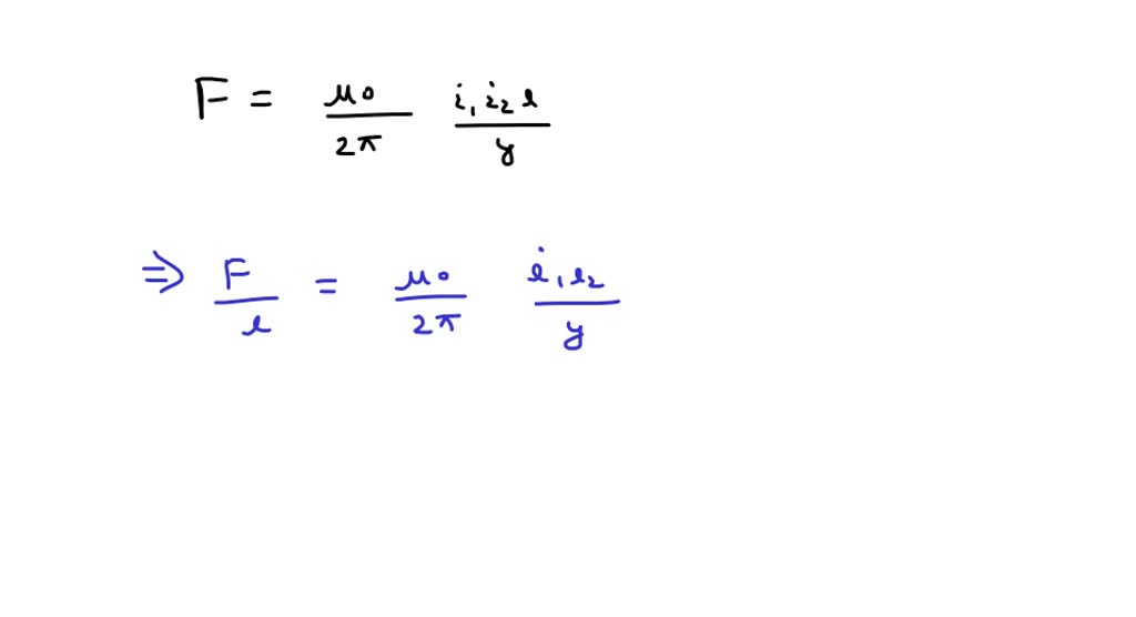 SOLVED:Graph of force per unit length between two long parallel current ...