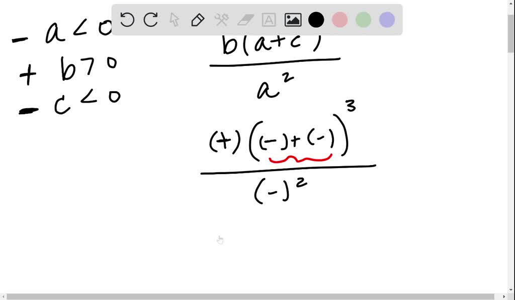 SOLVED:Determine the sign of the expression. Assume that a, b, and c ...