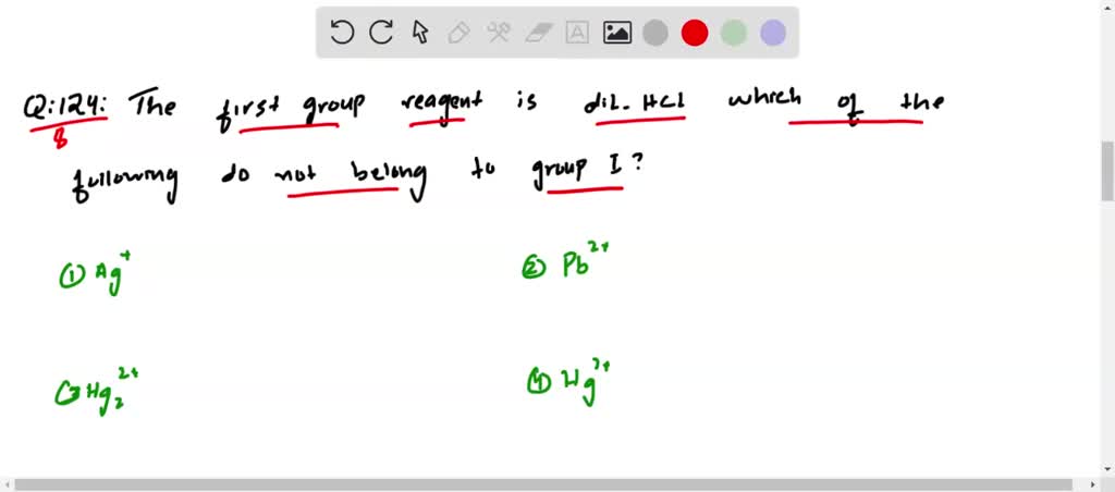 SOLVED:The first group reagent is dil. HCl, which of the following do ...