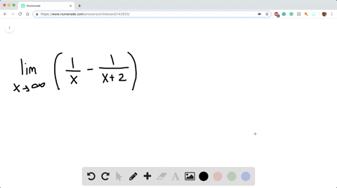 SOLVED:In Exercises 35-42 , calculate the limit. limx →∞((1)/(x)-(1)/(x+2))