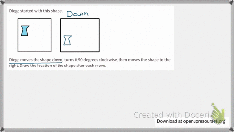 SOLVED:These five frames show a shape's different positions. Describe ...