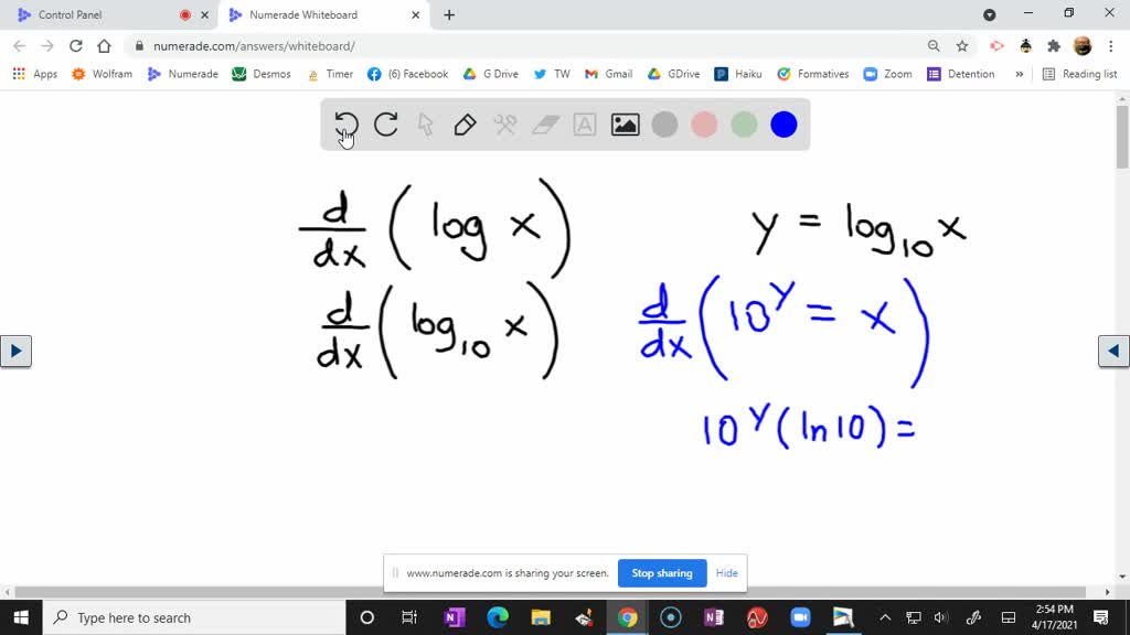 SOLVED:Using the chain rule, find (d)/(d x)(logx) (Recall logx=log10 x .)