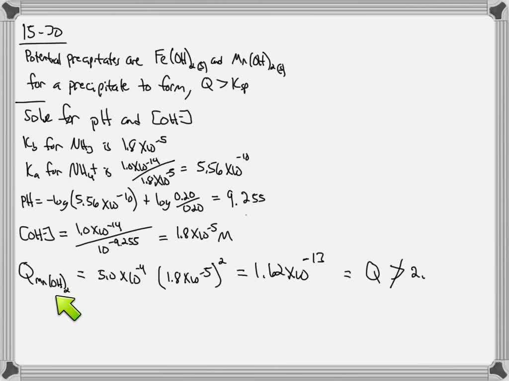 SOLVED Will A Precipitate Form On Mixing 25 ML Of 1 0 10 3 MMnSO4 25