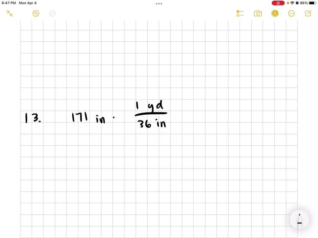 Convert the units of length by using conversion factors. 171 in ...