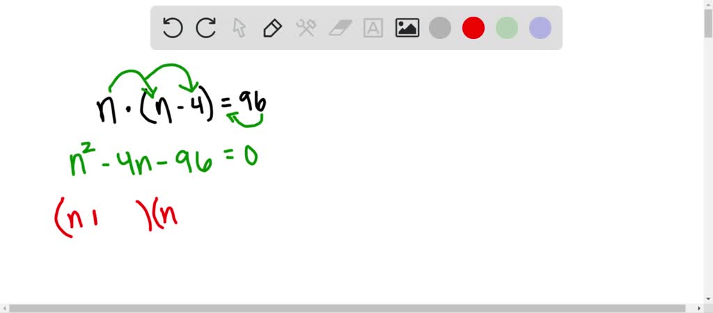 SOLVED:The product of a number and 4 less than the number is 96 Find ...