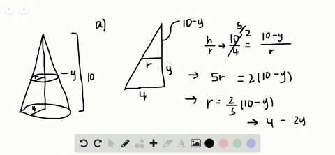 SOLVED:Let V be the volume of a right circular cone of height 10 whose ...