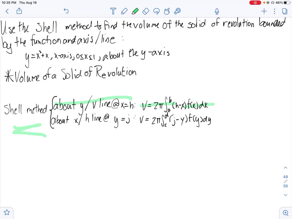 ⏩SOLVED:Use the shell method to find the volume of the solid of… | Numerade