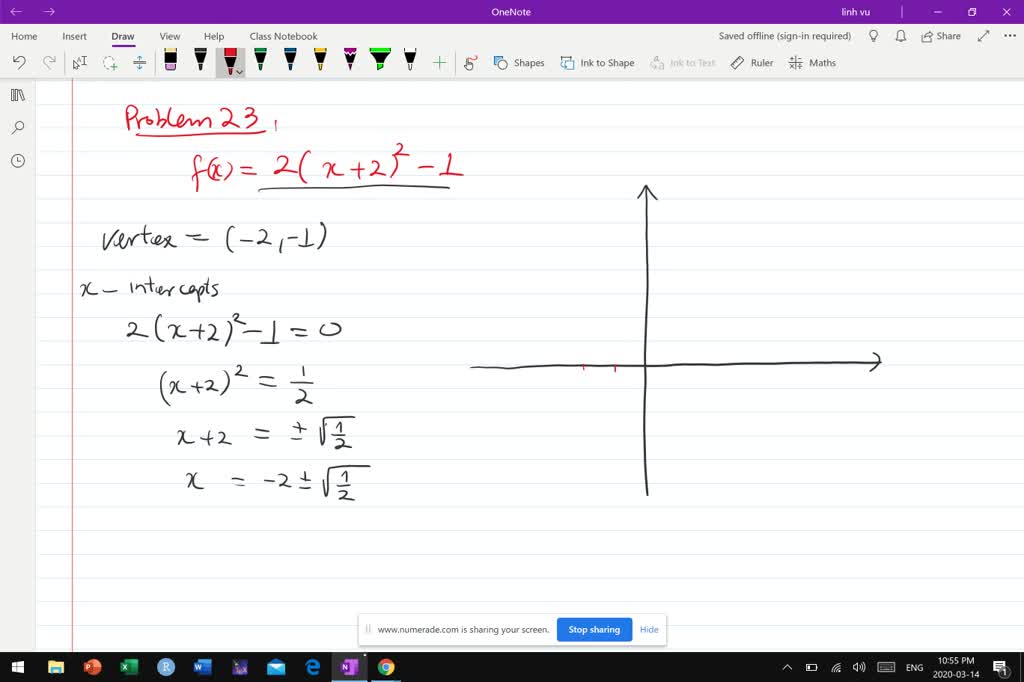 SOLVED:In Exercises 17–38, use the vertex and intercepts to sketch the graph of each quadratic ...