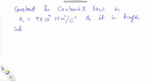 SOLVED:The proportionality constant k in Coulomb's law is huge in ...