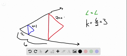 SOLVED:MATHEMATICAL CONNECTION The larger triangle is dilation of the smaller triangle. Find the ...