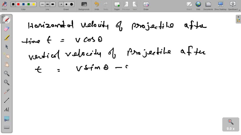 Initial angle of a projectile is θand its initial velocity is V0. Find ...