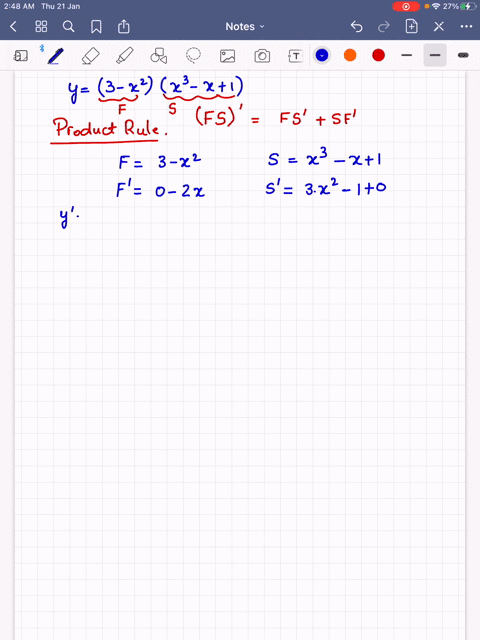 ⏩SOLVED:In Exercises 13-16, find y^'(a) by applying the Product Rule ...