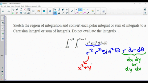 ⏩SOLVED:Sketch the region of integration and convert each polar… | Numerade