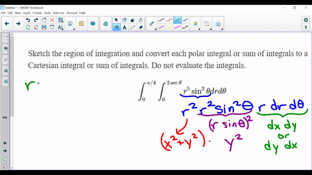 ⏩SOLVED:Sketch the region of integration and convert each polar… | Numerade