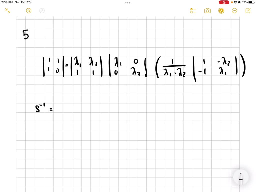 SOLVED:Diagonalize the Fibonacci matrix by completing S^-1 : [ 1 1 1 0 ...