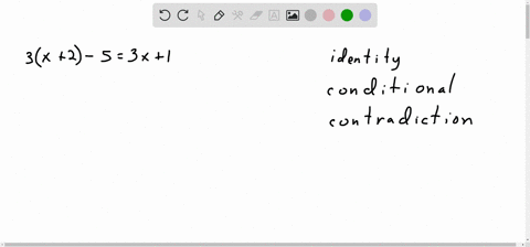 SOLVED:Determine whether the equation is an identity, a conditional ...