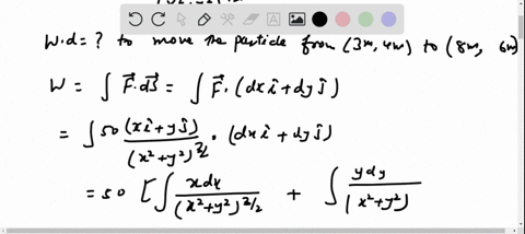 SOLVED:A particle moving in the x y -plane is subject to a force 𝐅(x, y)=(50 N ·m^2) ((x 𝐢̂+y 𝐣̂ ...