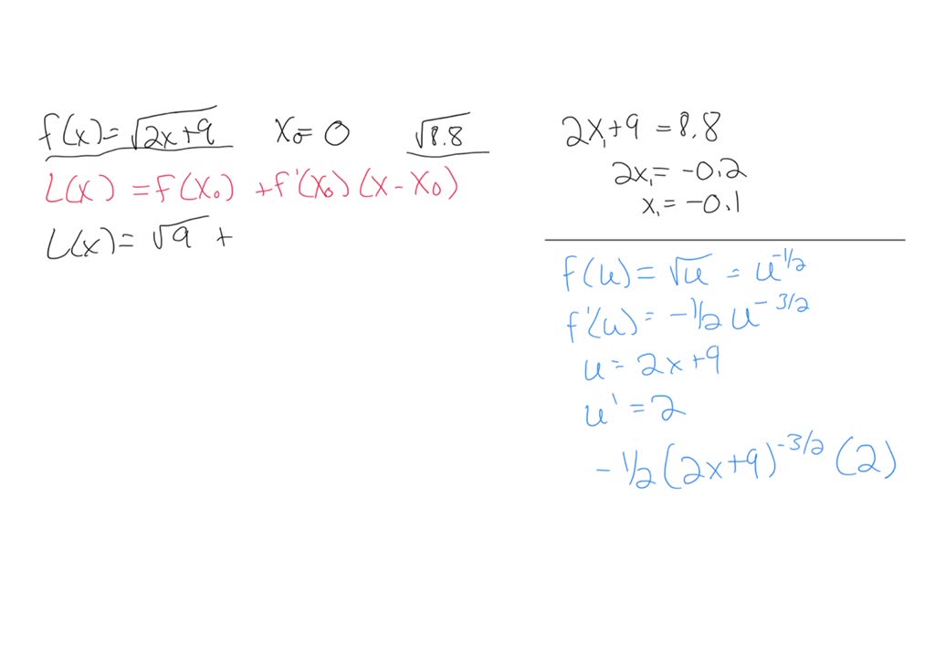 SOLVED:Find the linear approximation for each root by choosing the ...