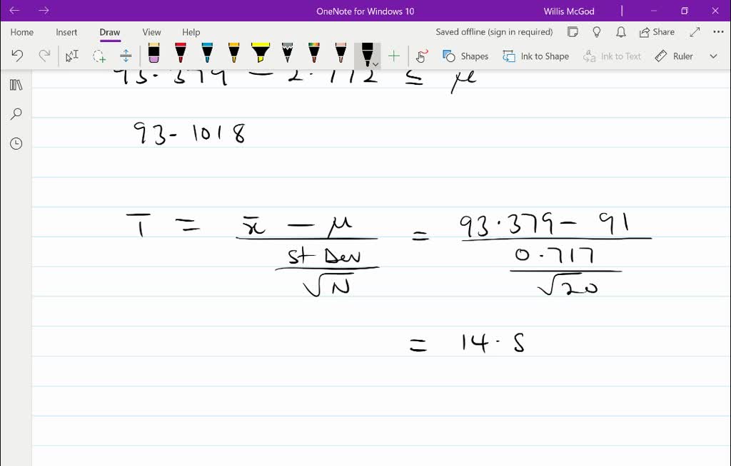 SOLVED:Consider the following computer output. Test of m u=91 vs >91 95 ...