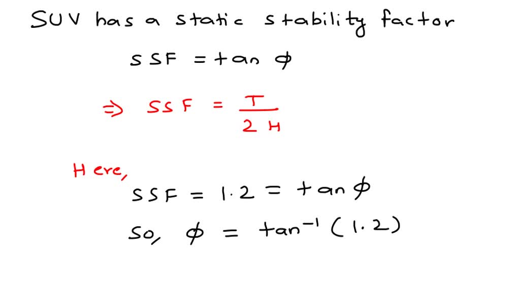 ⏩SOLVED:The stability of a vehicle is often rated by the static… | Numerade