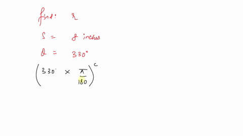 SOLVED:Find the radius r of a circle with an arc length s and a central ...