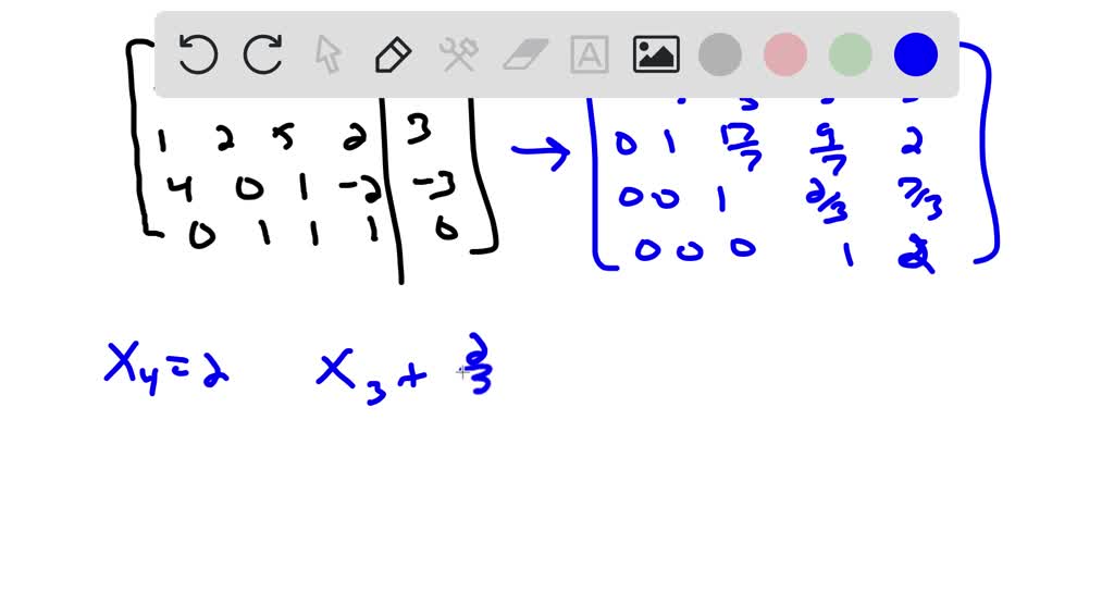 SOLVED:Solve the system of linear equations using Gaussian elimination ...