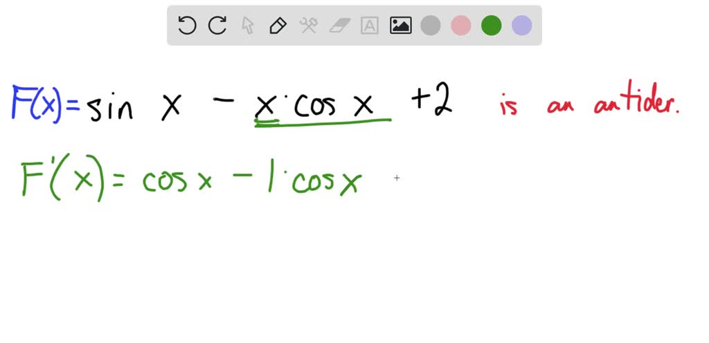 SOLVED: Show that sin2 ∈ antiderivative cos x antiderivative cos x