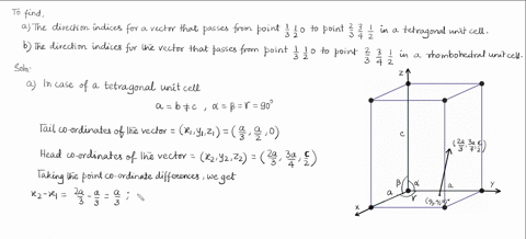(a) What are the direction indices for a vector that passes from point ...