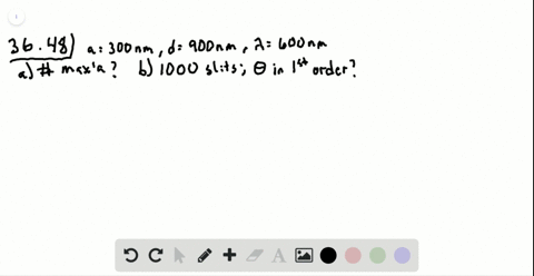 SOLVED:A diffraction grating is made up of slits of width 300 nm with separation 900 nm . The ...