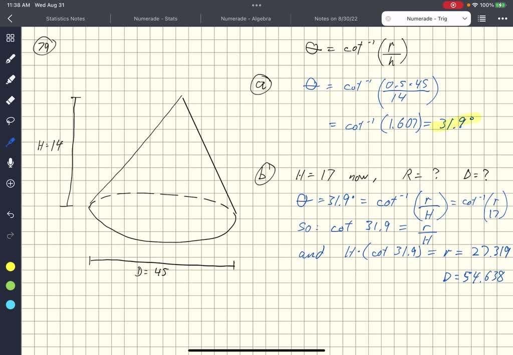 SOLVED:When granular materials are allowed to fall freely, they form ...