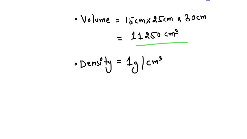SOLVED: A rectangular container measures 15 cm x 20 cm x 35 cm is ...